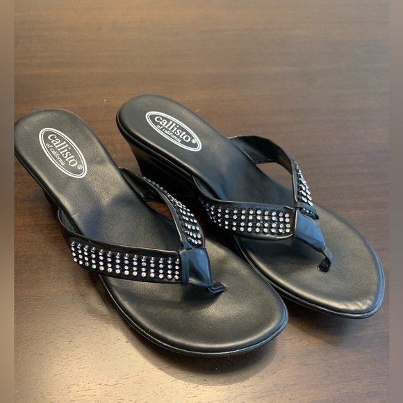 Callisto | Shoes | Calisto Of California Woman Rhinestone Black Sandal ...